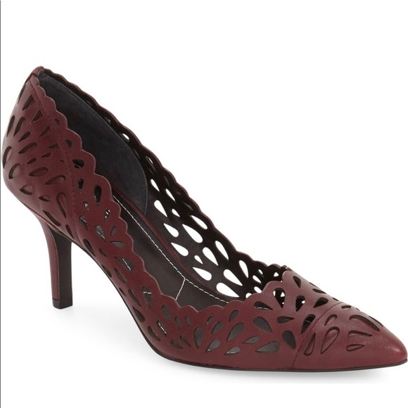 Charles David | Shoes | Red Heels Cute Cut Out Design Merlot Color ...